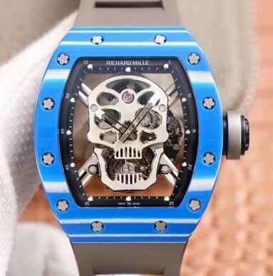 Richard Mille RM 052 Tourbillon Skull Blue Ceramic Replica Watch [RM ...