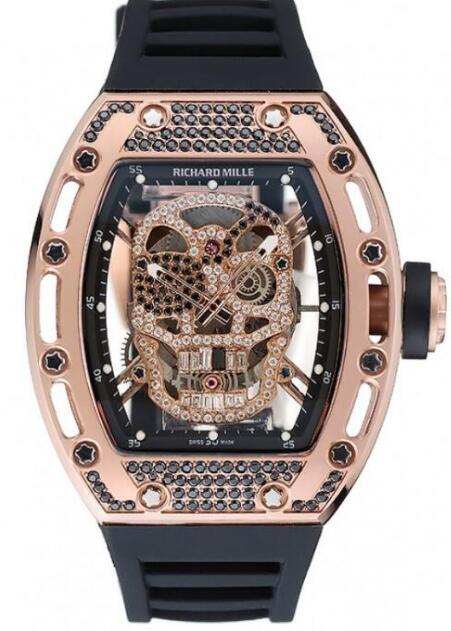 Richard Mille RM 052 Tourbillon Skull Rose Gold with black diamonds ...